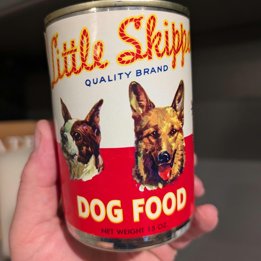 1960s Little Skipper Dog and Cat Food Can Label on Can - Original ...