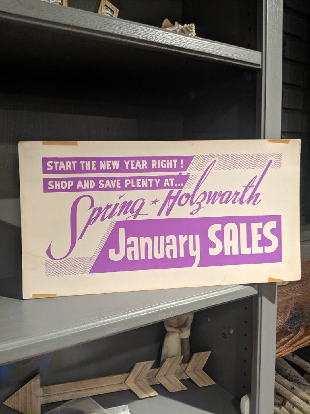 Original 1950's Spring Holzwarth Department Store Cardboard Sign ...