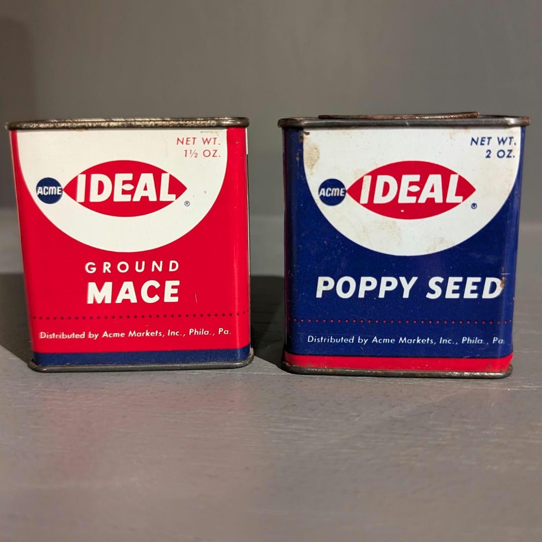 1950s Old & Original Ideal Store Seed Spice Seasoning Metal Spice Tin ...