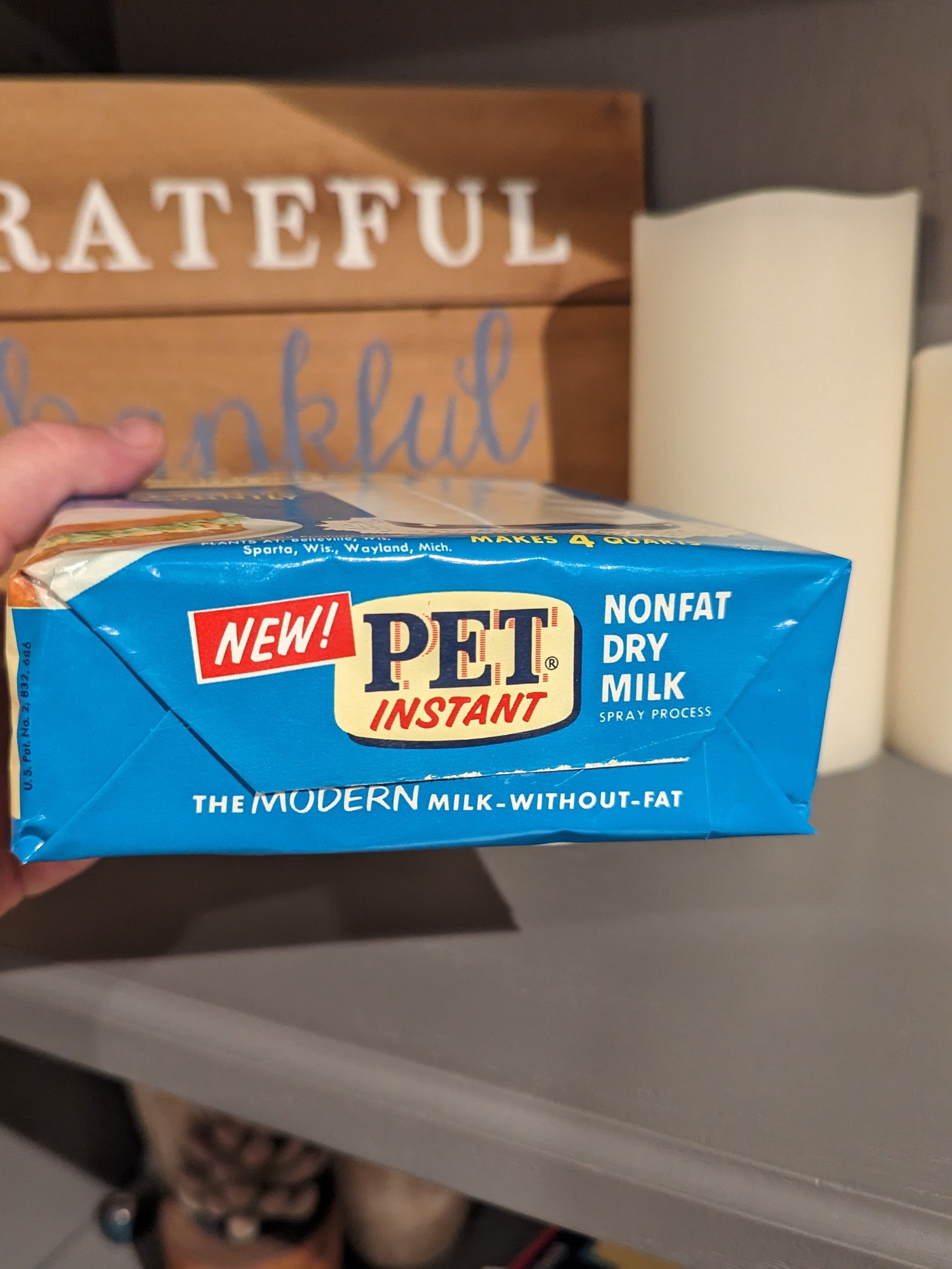 1960's Pet Instant Nonfat Dry Milk Box - Original Label - Pet Milk, St ...