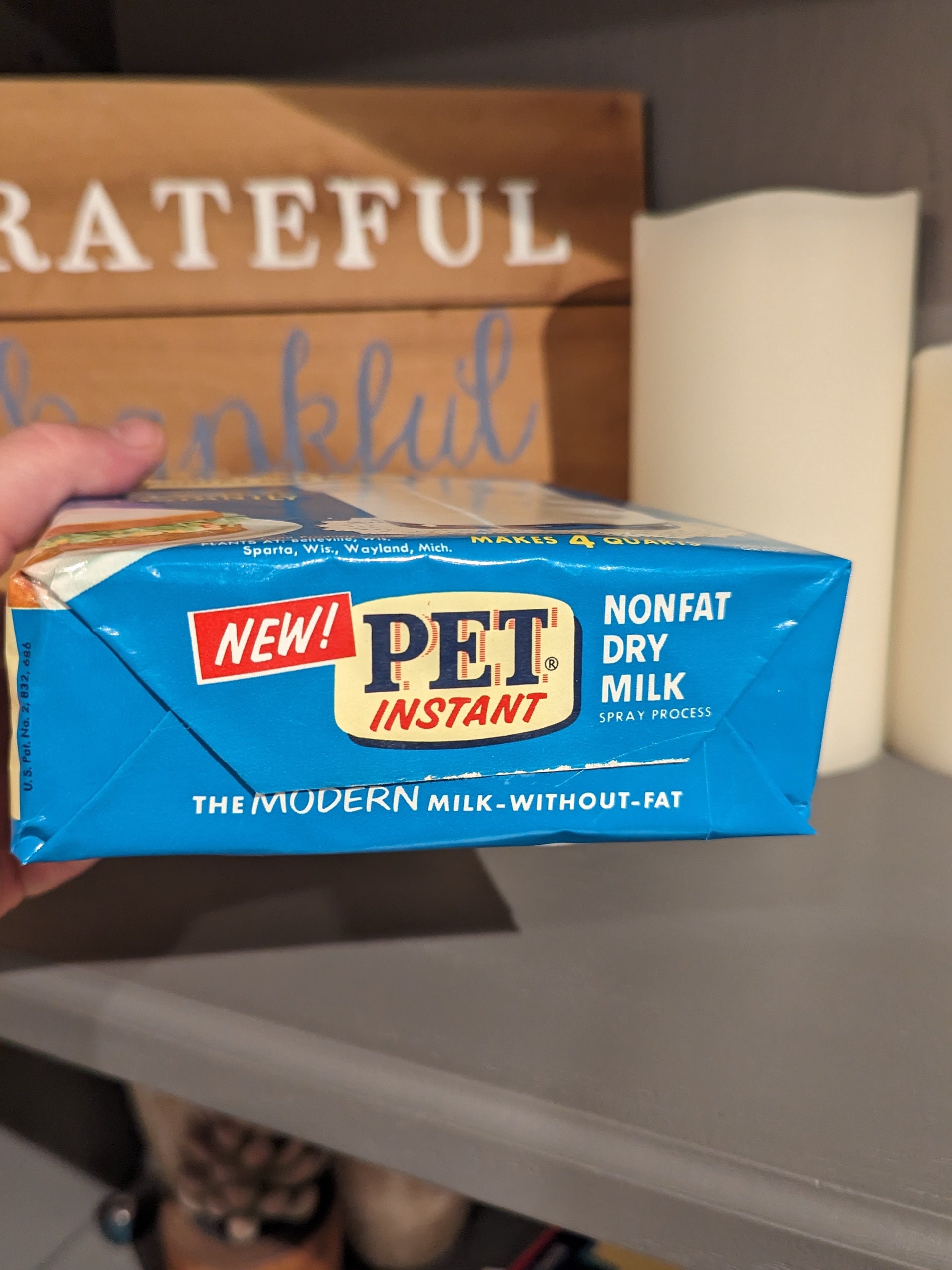 1960's Pet Instant Nonfat Dry Milk Box - Original Label - Pet Milk, St ...