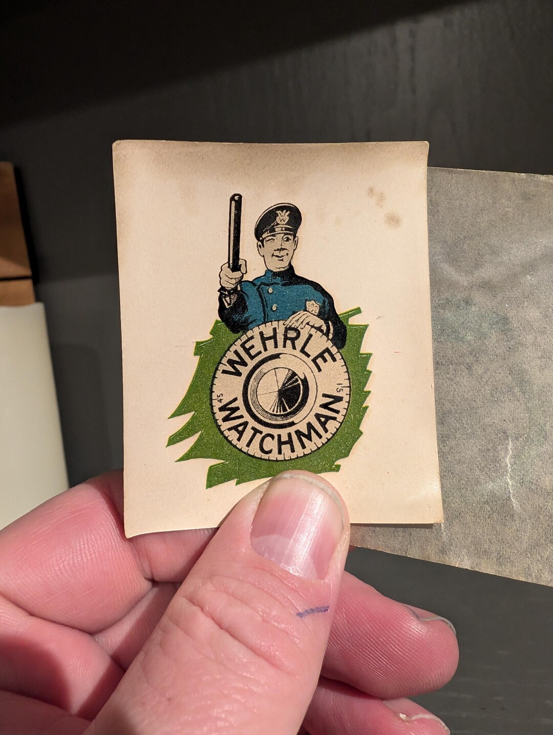 1930s Wherle Watchman Safe Waterslide Decal Police - Old & Original ...