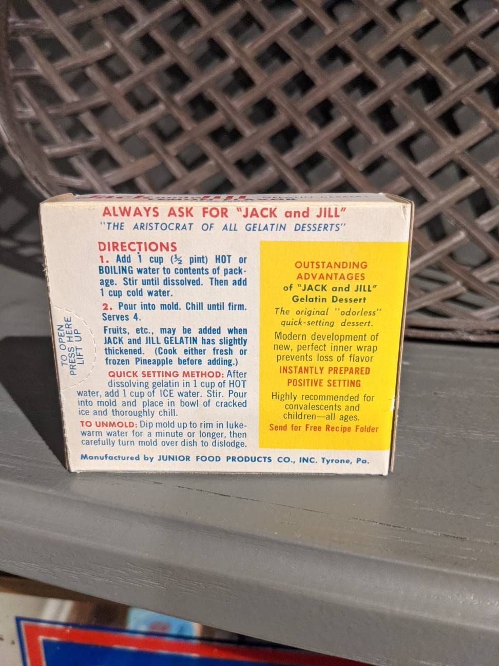 1960s/70s Jack and Jill Gelatin Box Old & Original Kitchen - Etsy