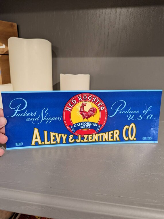Original 1970's Red Rooster Crate Label Old & Original | Etsy