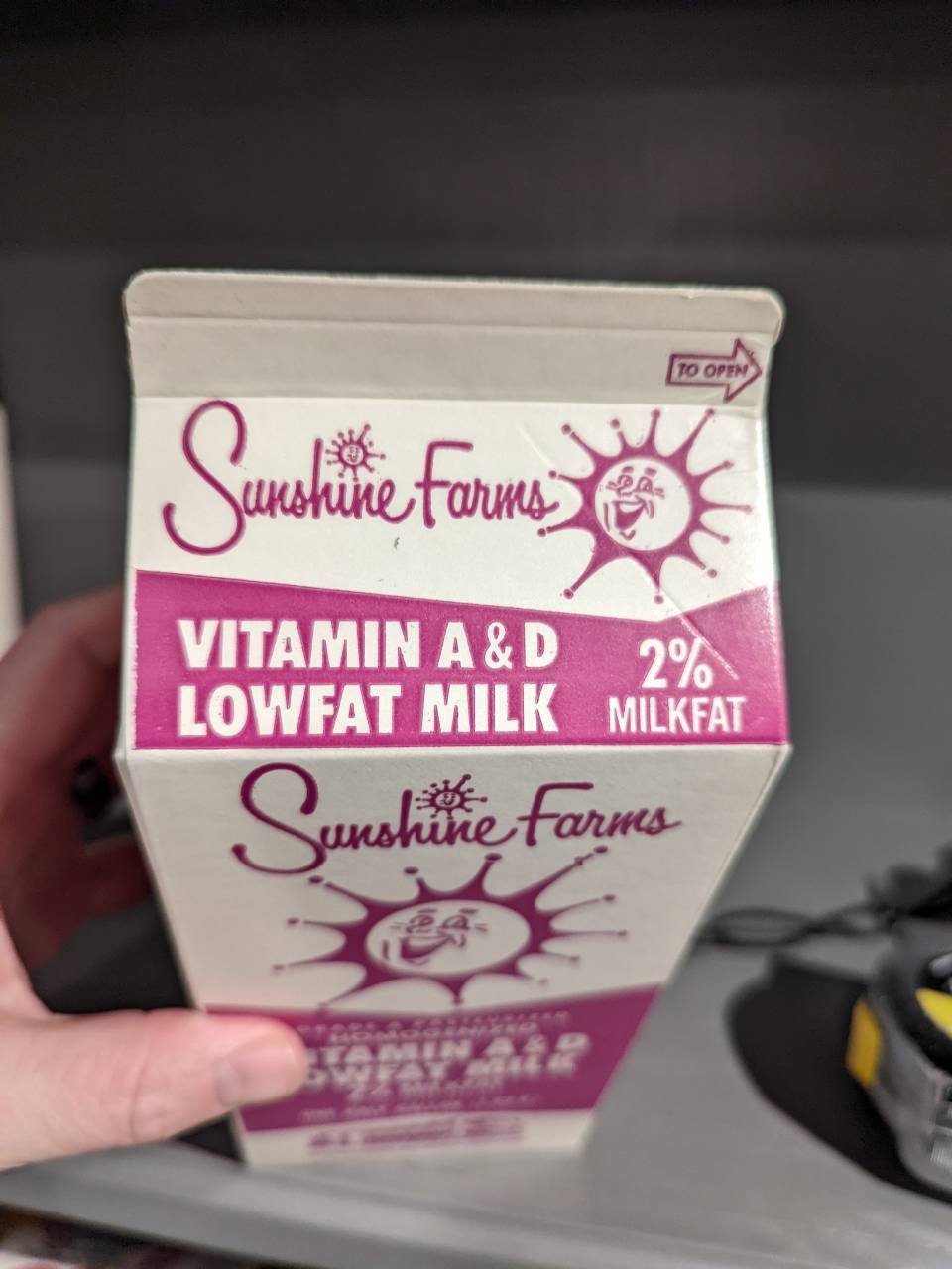 NOS 1980's Sunshine Farms Dairy Milk Waxed Milk Carton or Container ...