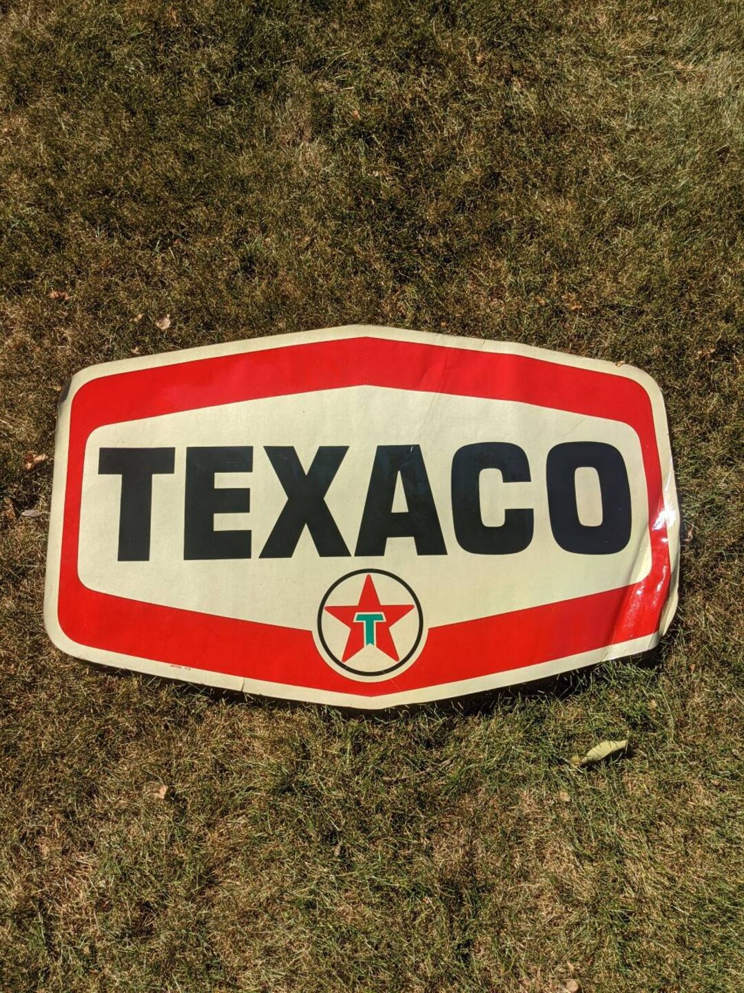 Large Unused 1975 Texaco Gasoline Gas Pump Station Decal Old & Original ...