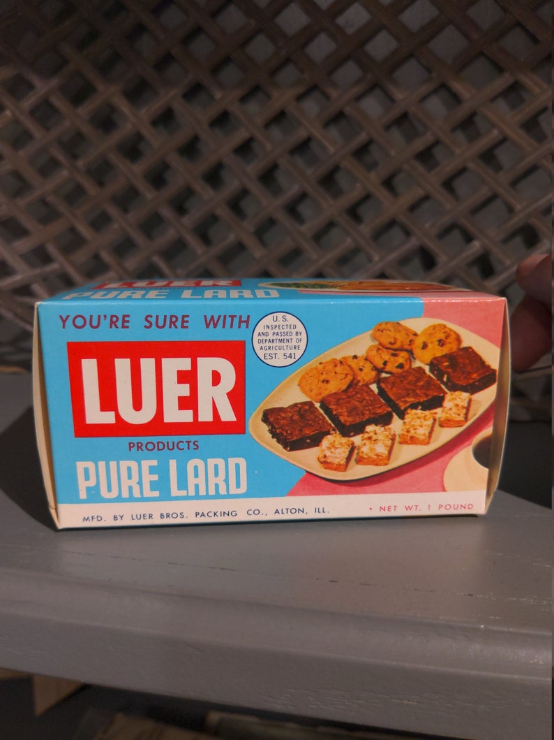 1950's LUER Lard One Pound Box Old & Original Kitchen - Etsy