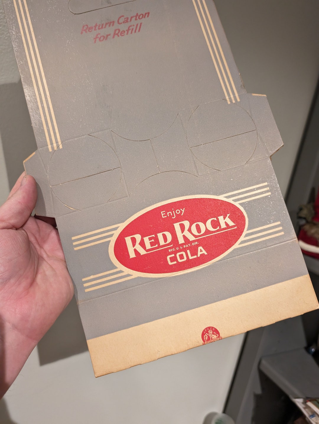 Original 1940's Red Rock Cola Soda 6 Pack Carrier - NOS Soda Bottle ...