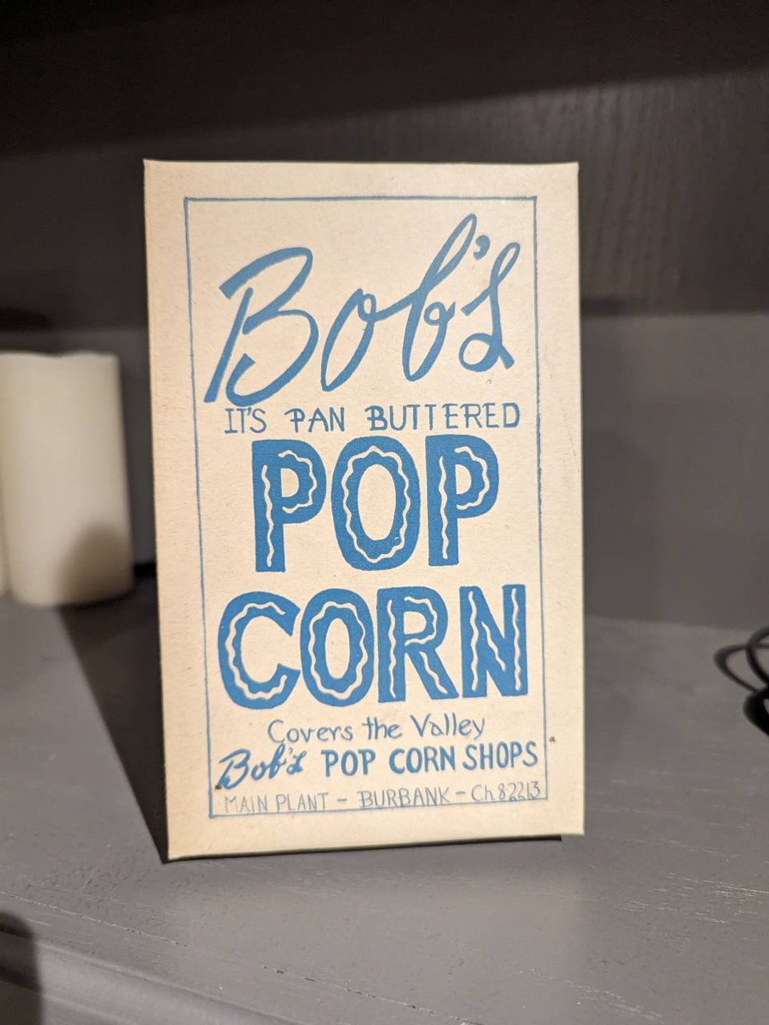 1940s Bob's Hot Buttered Pop Corn Box- Old - Original - Bob's Pop Corn ...