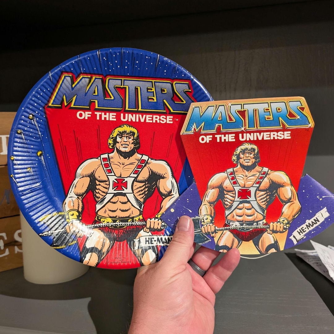 NOS 1983 Masters of the Universe Happy Birthday Plate Themed Birthday ...