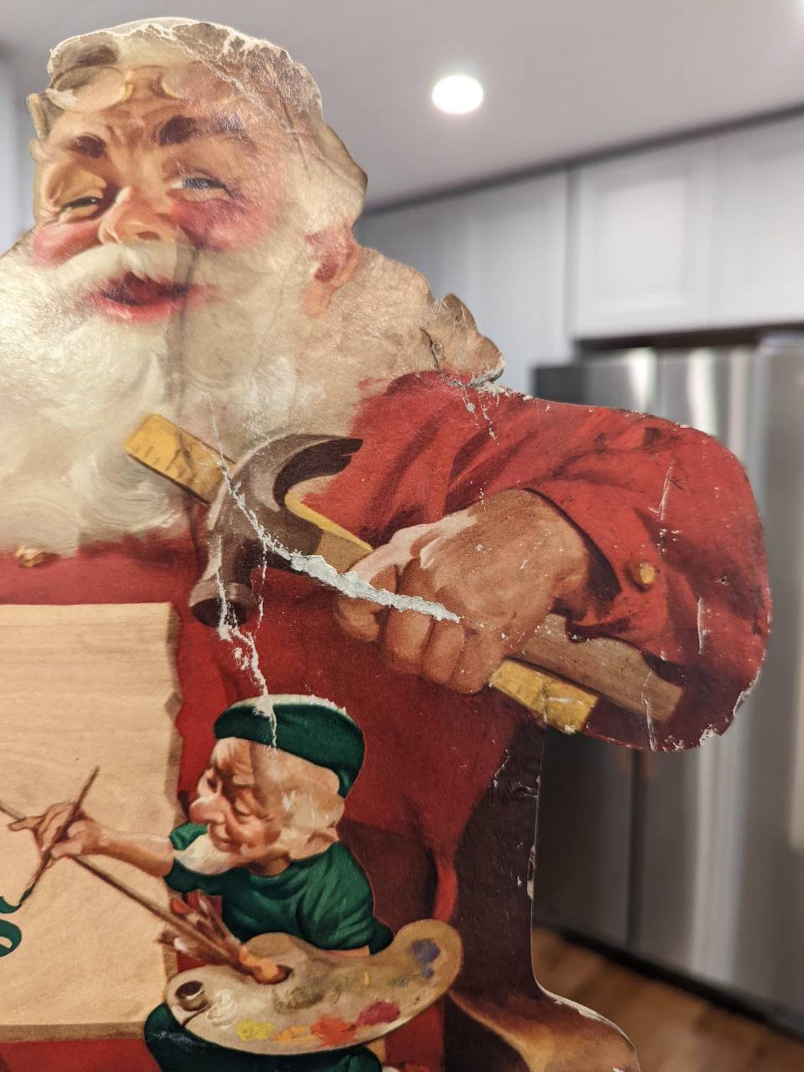 1956 Coca-cola Sparkling Holidays With Santa Sign Cardboard - Vintage ...