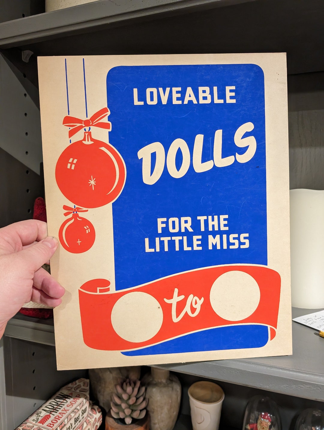 Original 1960s Games or Dolls Winter Store Sign - Vintage Sign Poster ...