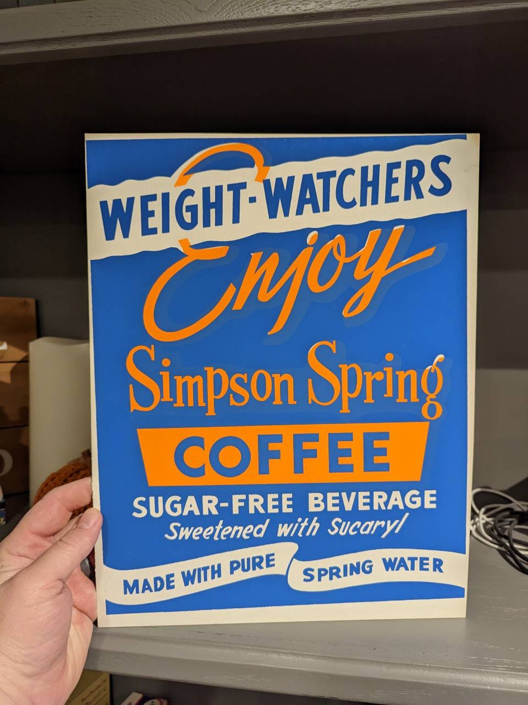 Original 1950's 60's Simpson Spring Coffee Sign - Vintage Soda Fountain ...