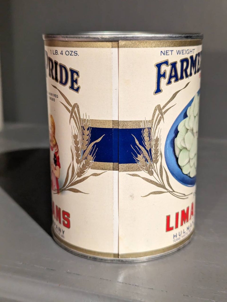 1920s Farmers Pride Lima Beans Can Label on Can Original - Etsy