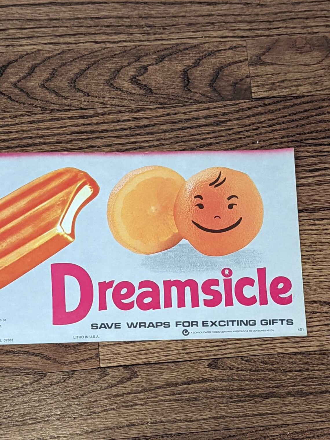 1974 Orange Creamsicle Dreamsicle Popsicle Ice Cream Bar Sign - Etsy
