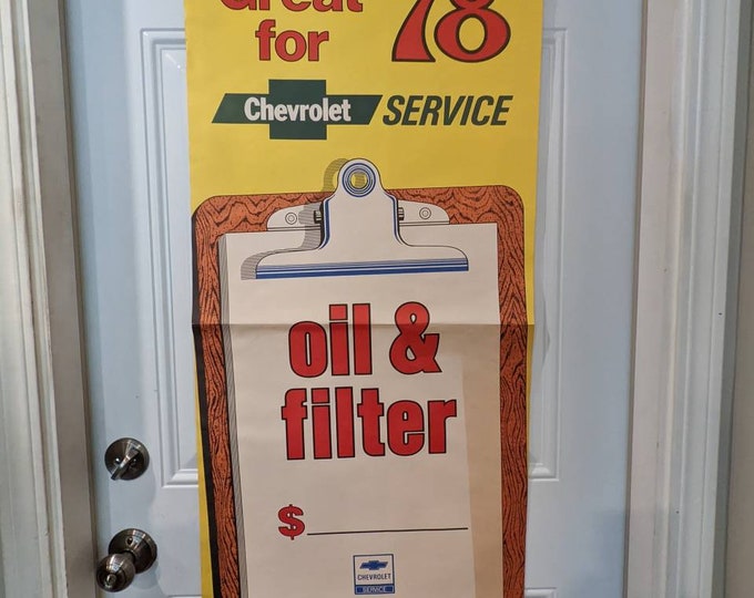 NOS Large Original 1978 Chevrolet Service Car Dealership Gas Station ...