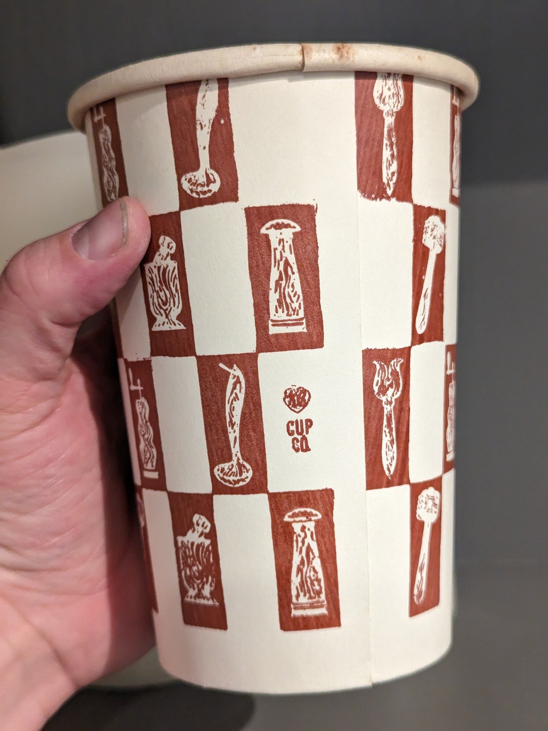 NOS 1960's Pepper Mill Design Carry Out Service Waxed Paper Cup Cup ...