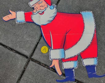 Large 1960s Variety Store Santa Claus & Christmas Tree - Double Sided ...