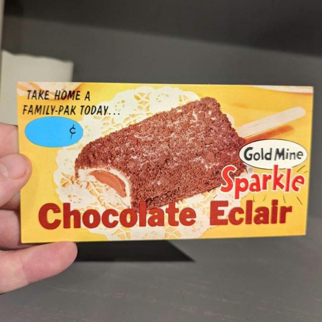 NOS 1960's Gold Mine Sparkle Chocolate Eclair Bar Popsicle Ice Cream ...