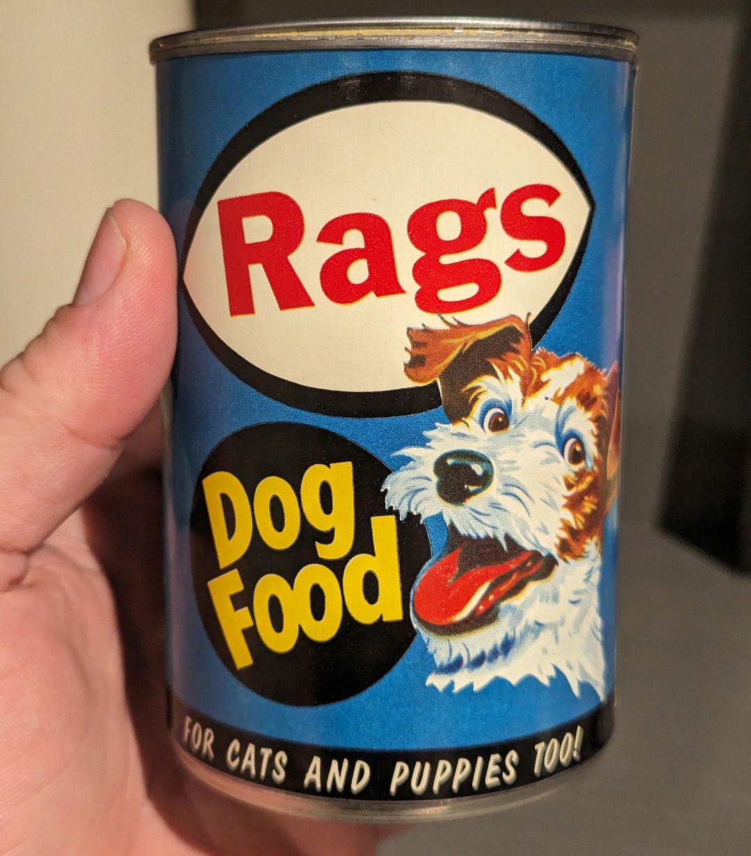 1960's Rags Brand Original Flavor Dog Food Can Label on Can Dated 1960 ...