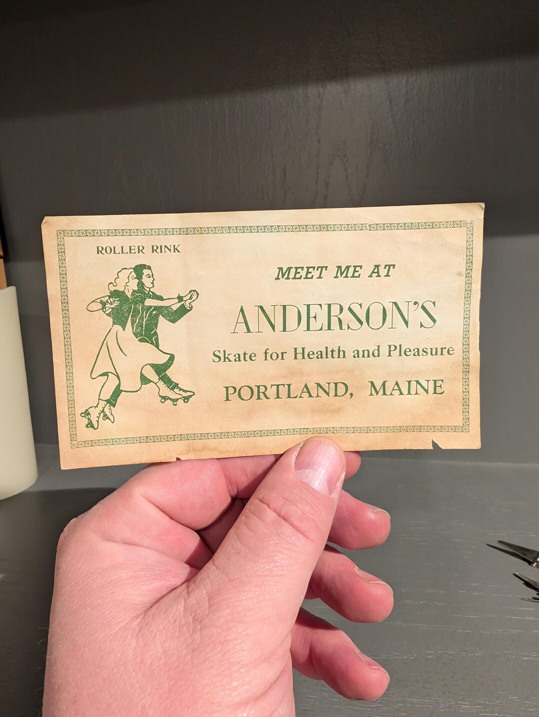 1940's Anderson's Roller Skating Rink Gummed Decal - Old & Original ...