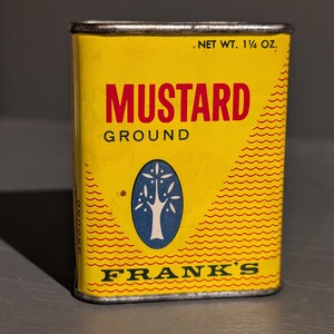 1960s Old & Original Franks Parsley Mustard Spice Seasoning Metal Spice ...