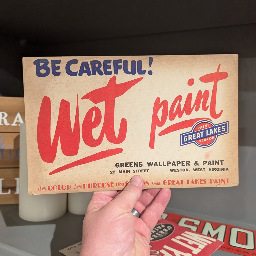Original 1940's Great Lakes Paint & Varnish Paints WET PAINT Cardboard ...
