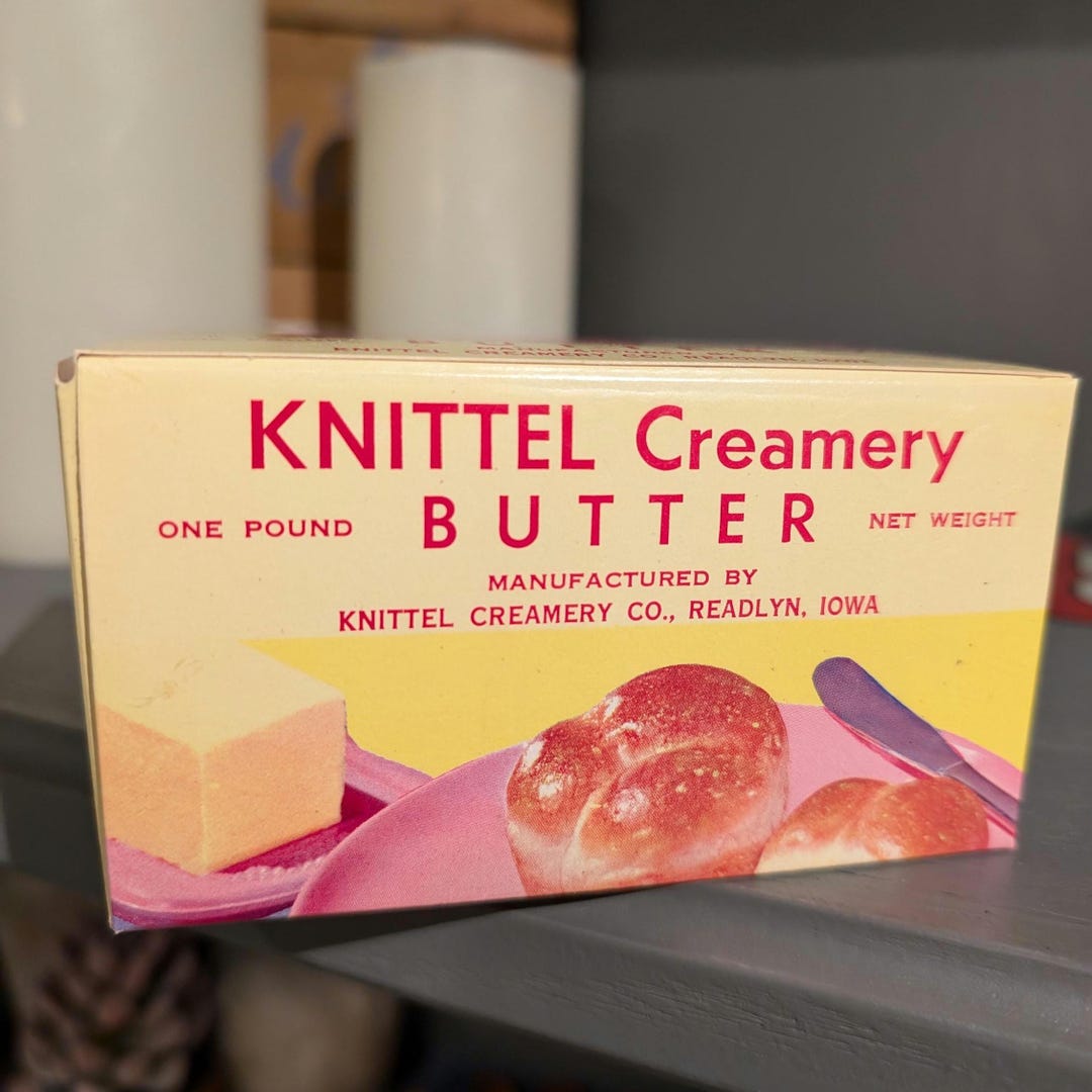 1950s 60s Kittel Creamery Dinner Rolls Butter Box One Pound Box - Old ...