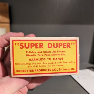 Old & Original 40s 50s Super Duper Pot Scrubber - Steel Wool Box Only ...
