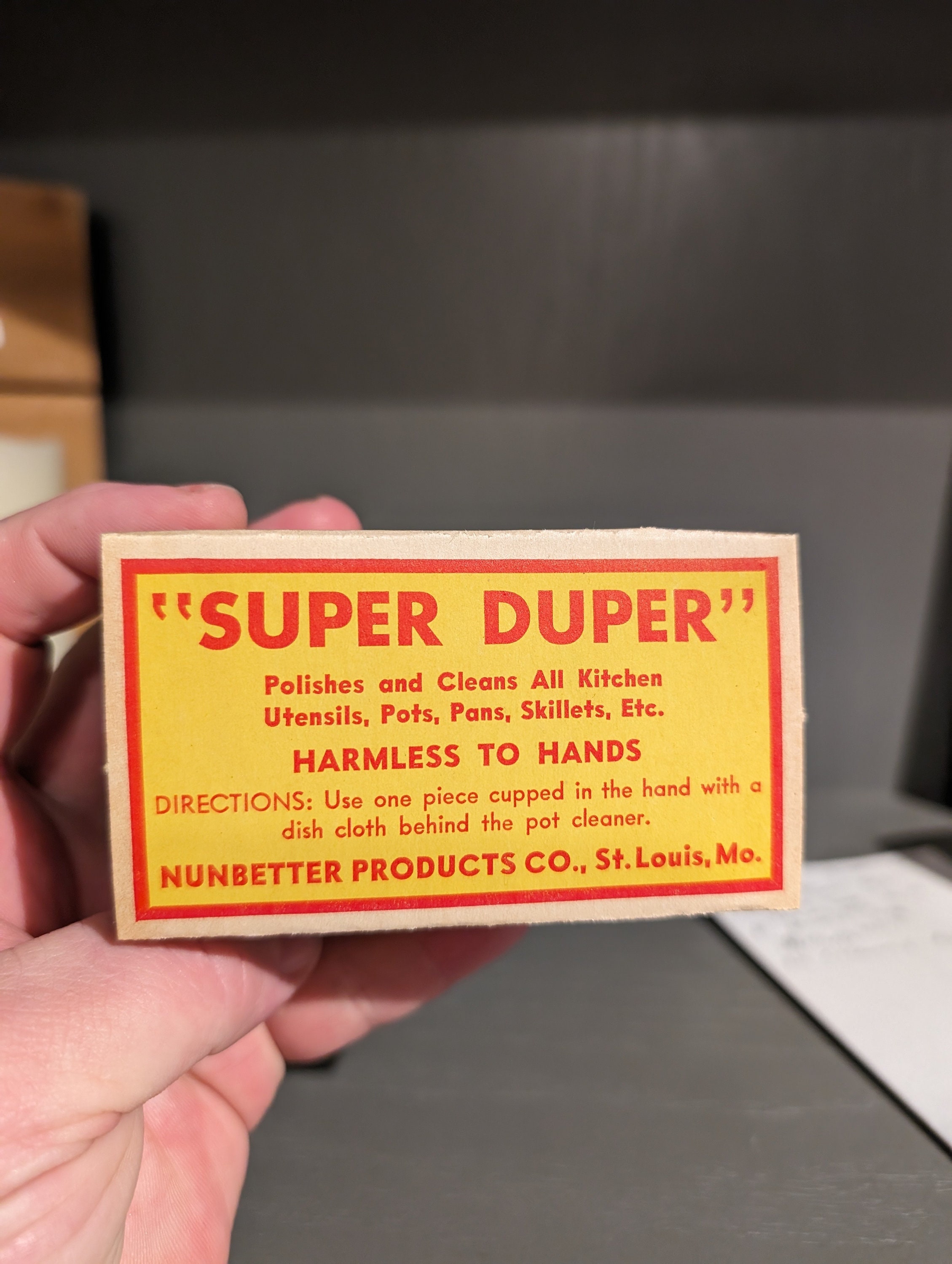Old & Original 40s 50s Super Duper Pot Scrubber - Steel Wool Box Only ...