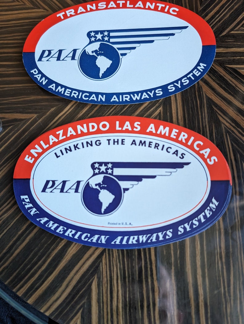 1950's PAA Pan American Airways System Label - Old & Original - Vintage ...