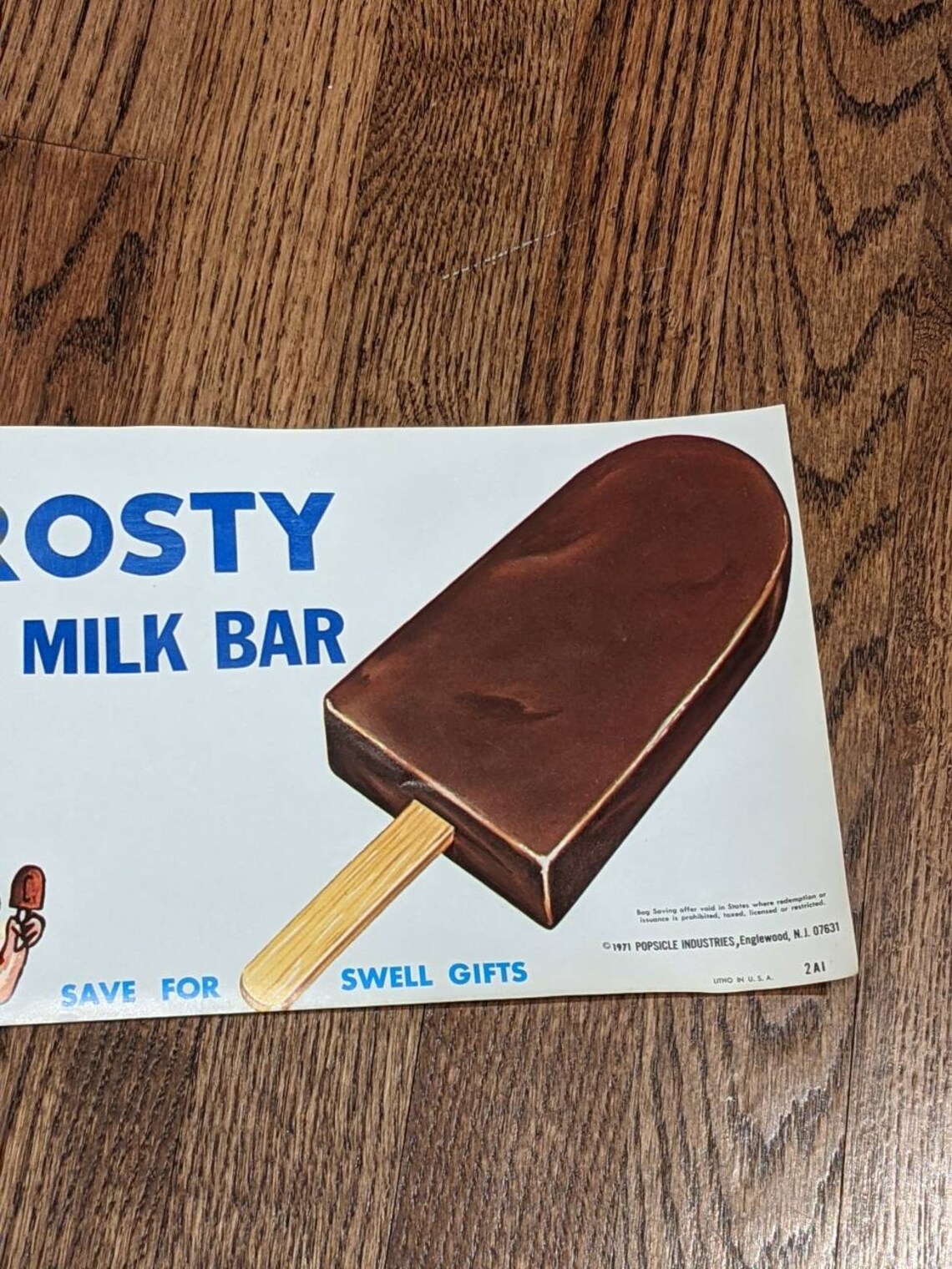 1971 Frosty Ice Milk Bar Ice Cream Bar Sign Poster Original Vintage ...