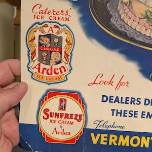 1940s Arden Ice Cream Double Sided Sign - Old & Original Arden Dairy ...