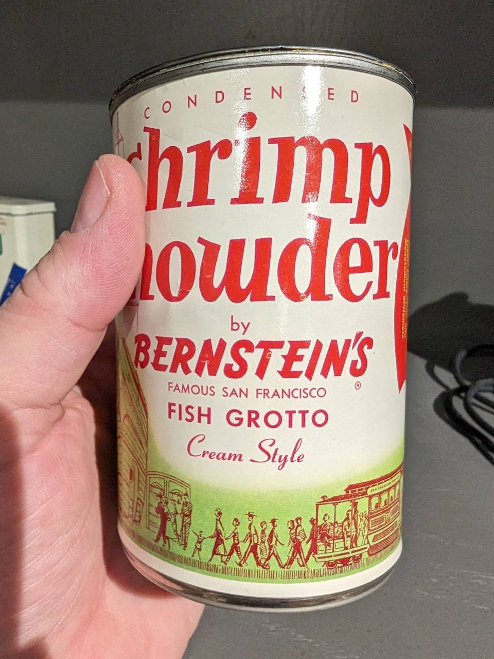 1960's Bernstein's Fish Grotto Shrimp Shrimp Chowder Old Can Label on ...