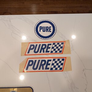 Vintage 1969 Pure Oil Company Racing Gasoline Gas Pump Station Decal ...