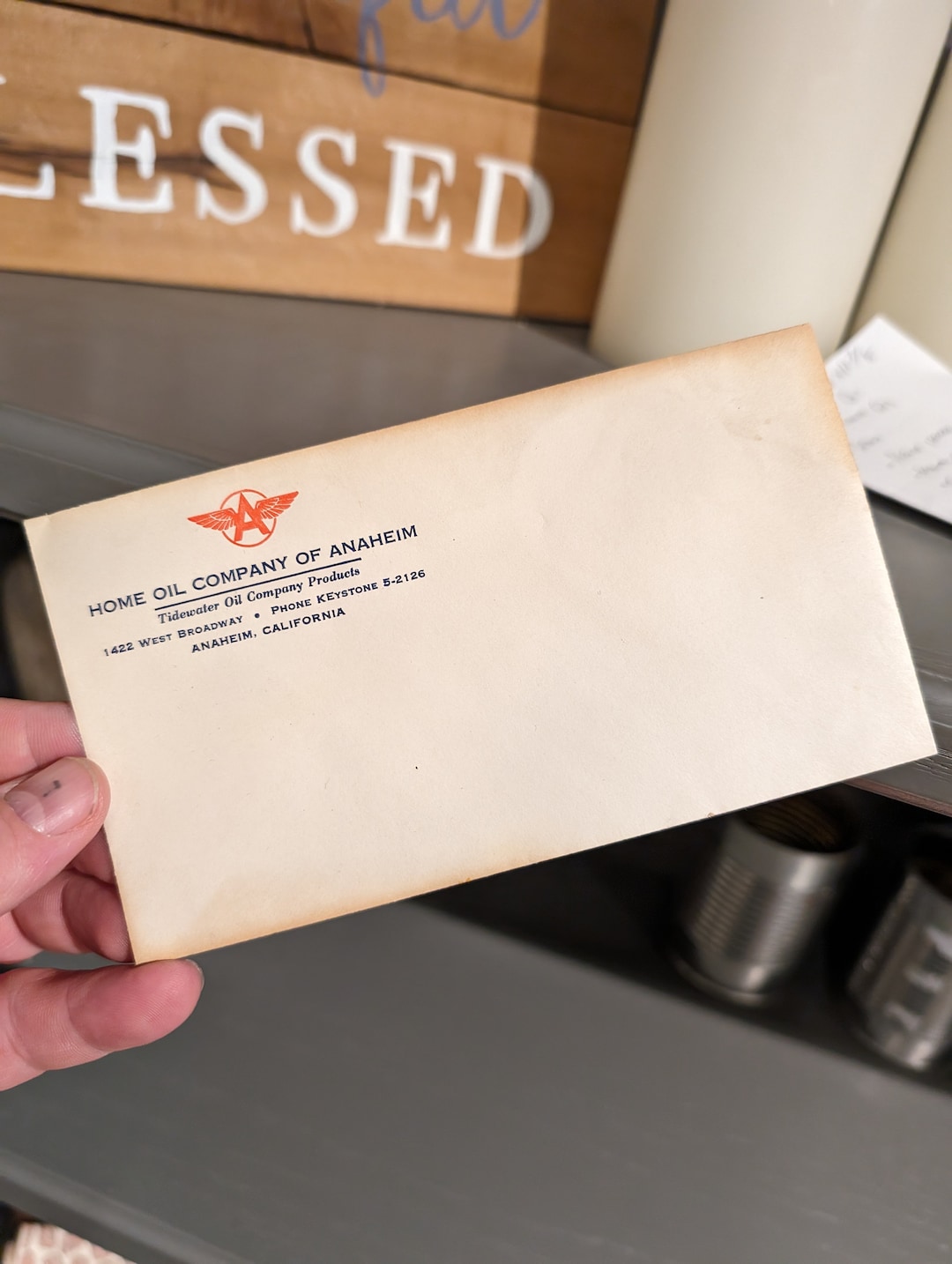 1940s Flying A Oil Company Envelope- Vintage Gas Station - Home Oil ...