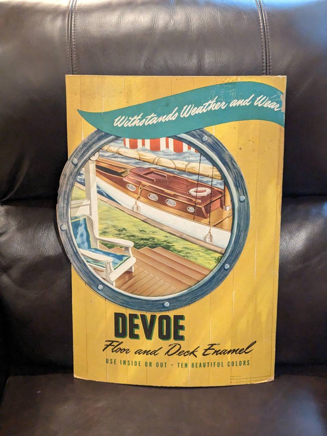 Original 1940's Devoe Paint Sign Vintage Sign Old & Original - Wooden ...
