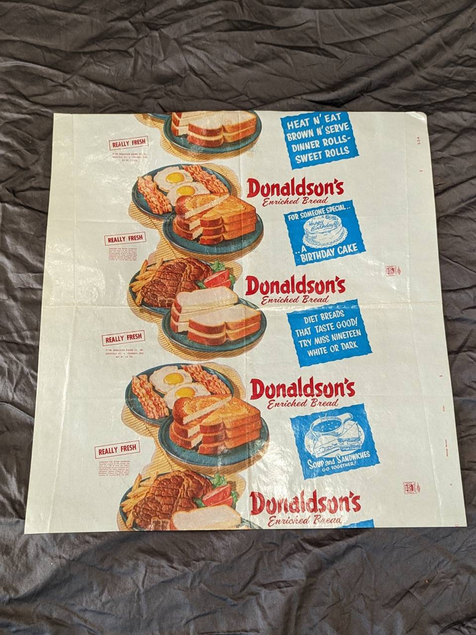 1940's-60's Vintage Bread Wrappers- Display Loaf - Bakery - Old ...