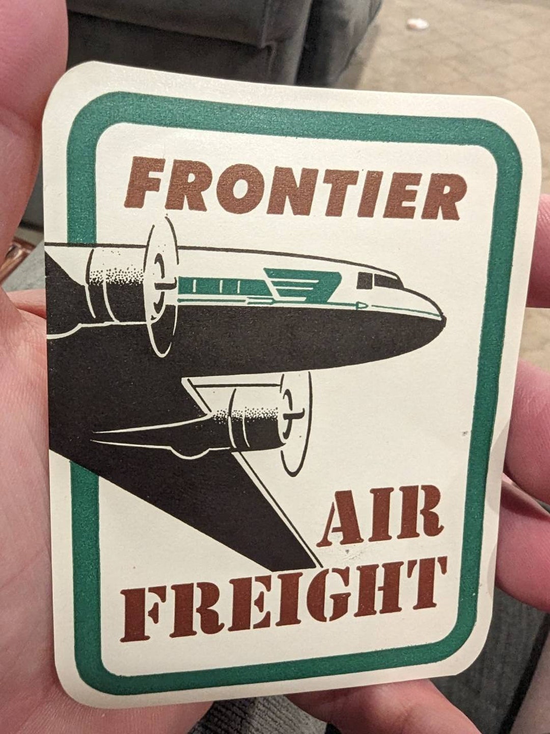 1960's Frontier Airlines Air Freight Gummed Label - Old & Original ...