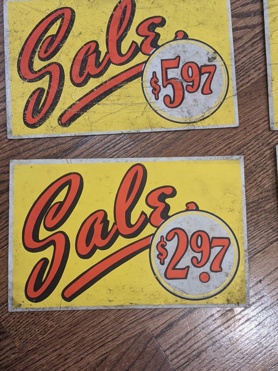 Original 1940's Yellow Red Sale Sign store price sign | Etsy