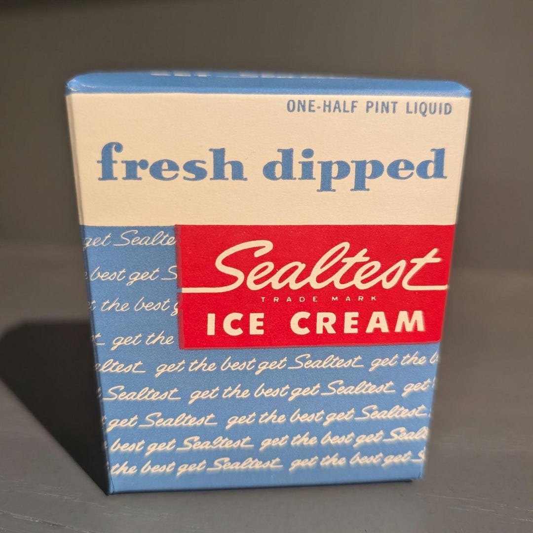 NOS 1960's Sealtest Ice Cream Fresh Dipped Container Half Pint ...