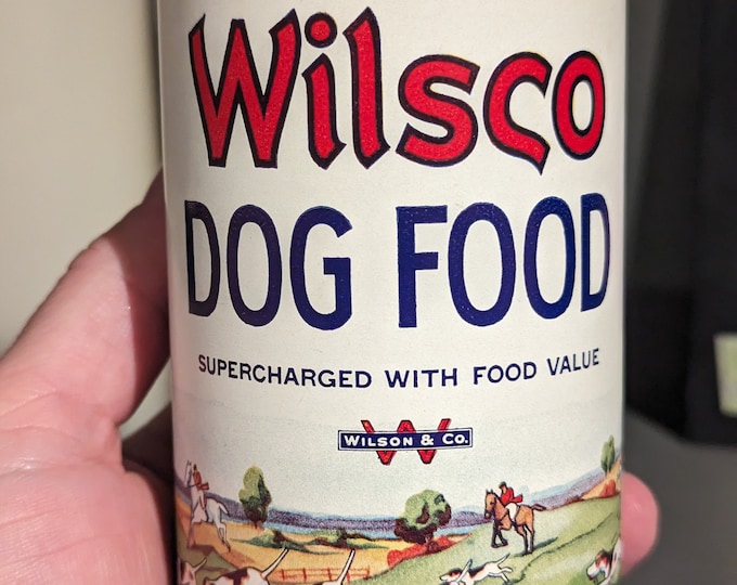 1940s Wilson & Co. Ideal Dog Food Can Label on Can Perk Foods, Chicago ...