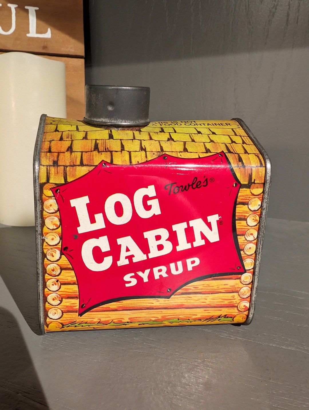 1950s 60s Log Cabin Syrup Original Vintage Tin Advertising Bank - Etsy