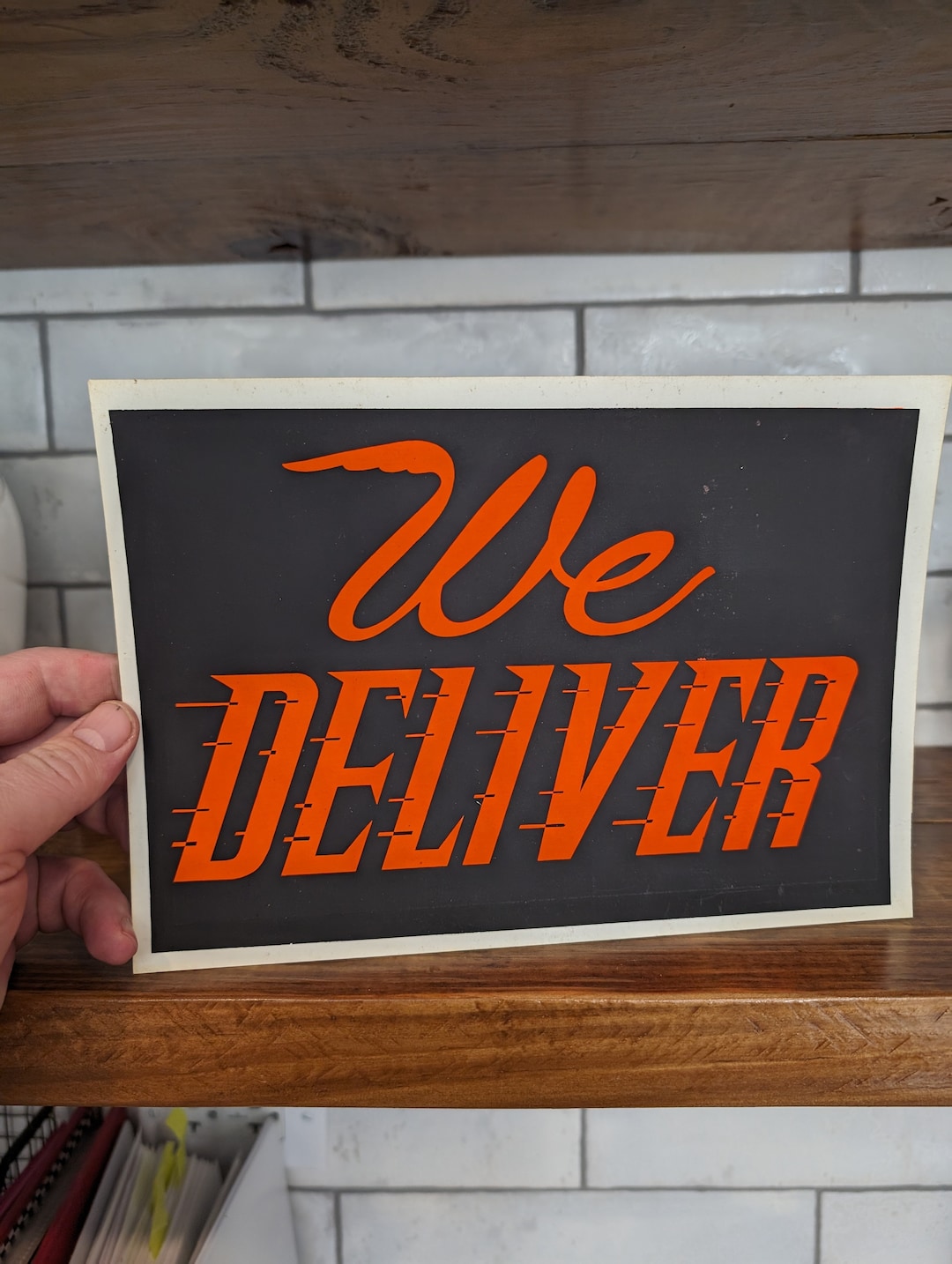 Original 1960s We Deliver Plastic Sign - Vintage Flourscent Sign - HOT ...