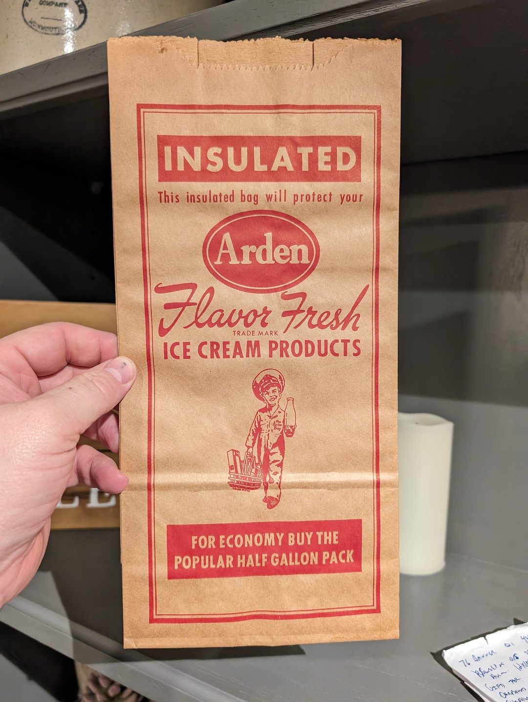 1960s Arden Ice Cream Take Home Bag Sign - Old & Original Arden Dairy ...