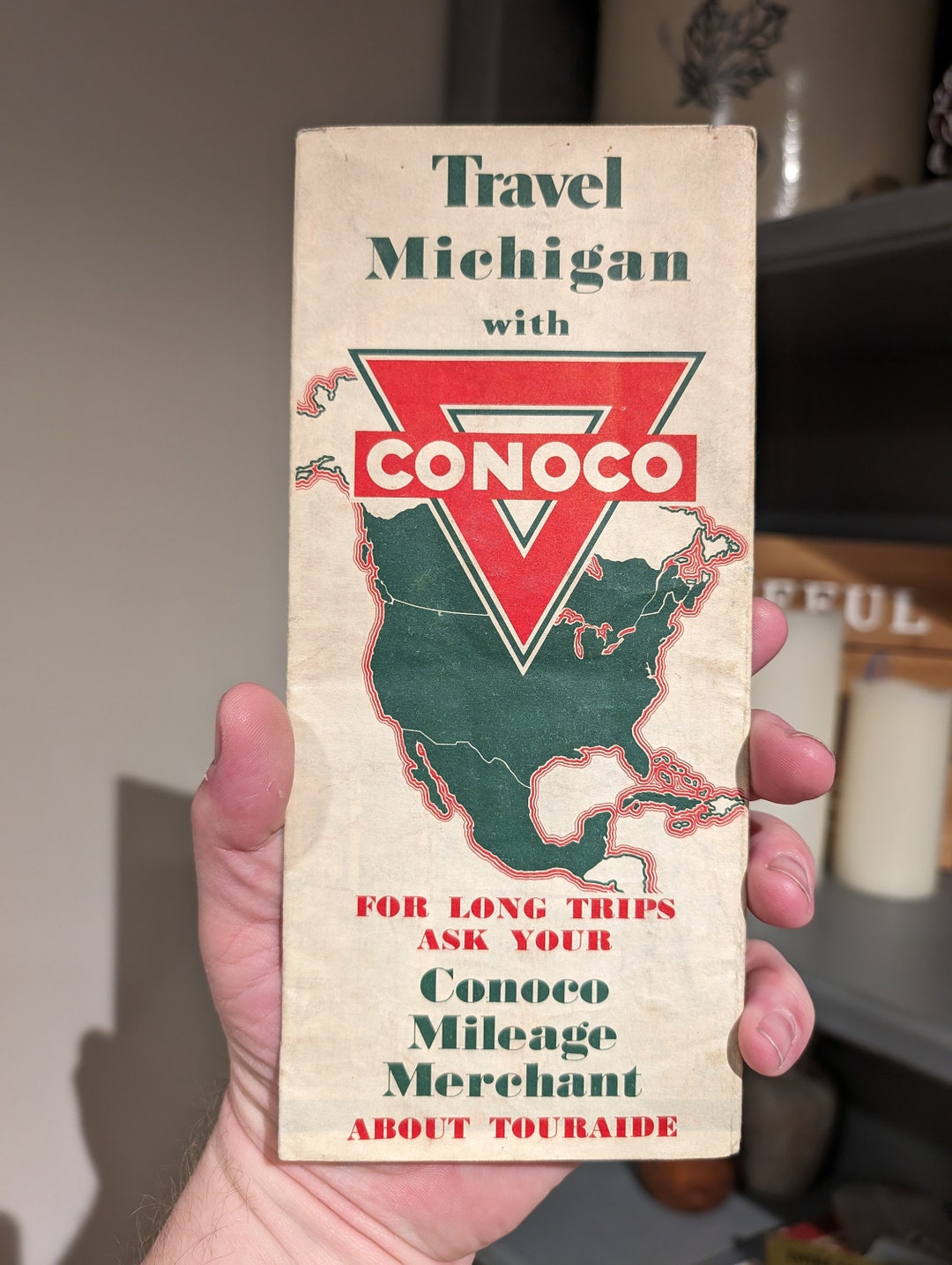 1940's Conoco Road Map of Michigan Old & Original - Vintage Map - Etsy