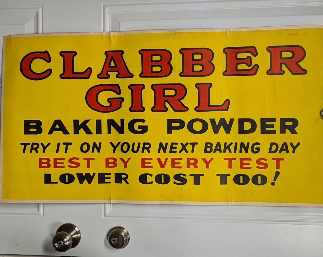 Original 1930's Clabber Girl Baking Powder Poster - Original Grocery ...
