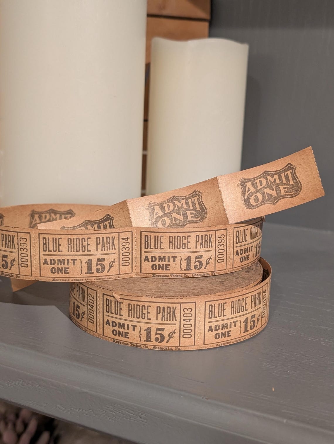 1940's? Blue Ridge Park Tickets - Vintage Office Supplies Admit One ...