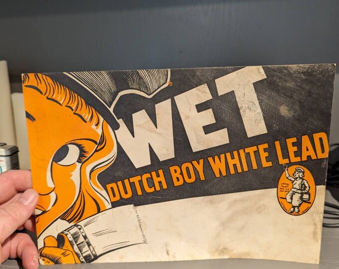 Original 1939 Dutch Boy Paints Wet Paint Cardboard Sign - Etsy
