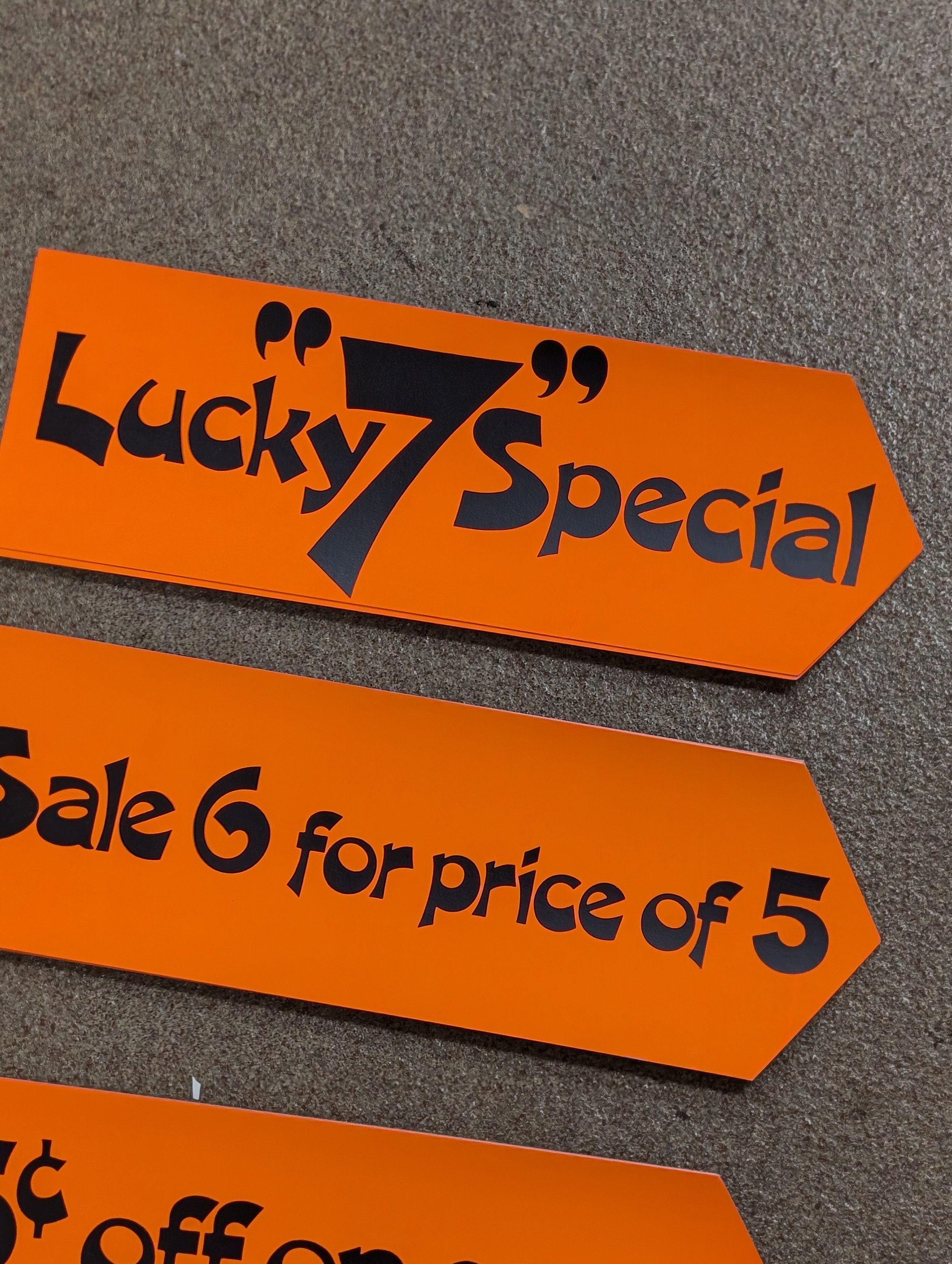 Large NOS 1970s Dairy Queen Ice Cream Arrow Sign - Day Glo Orange ...